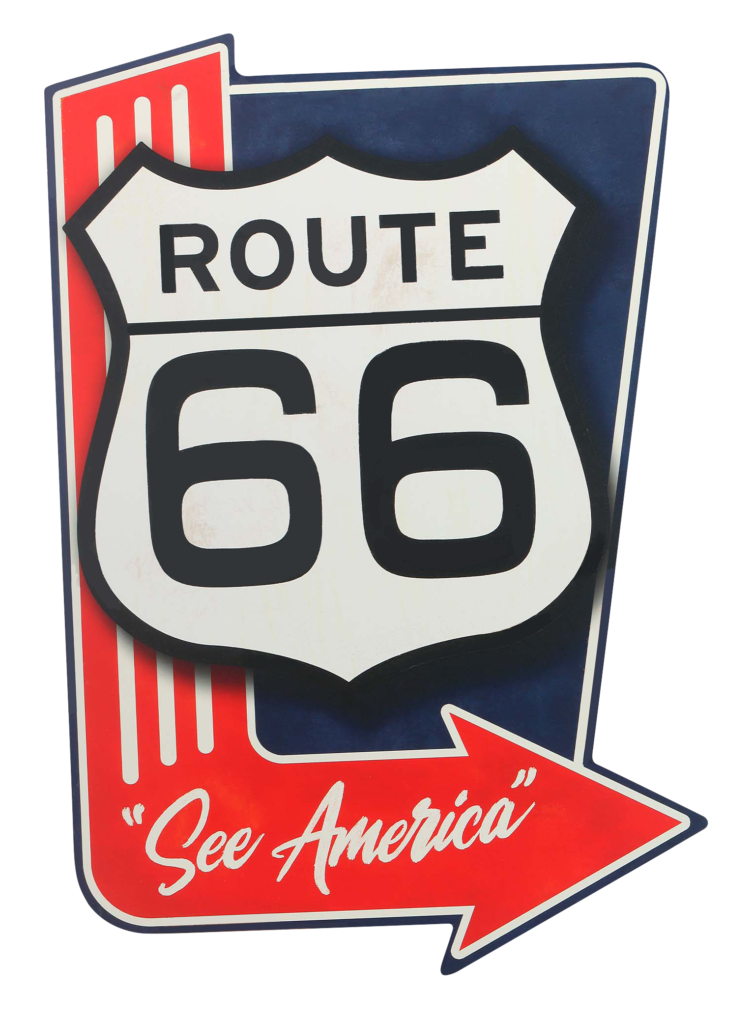 Open Road Brands Route 66 See America Metal Sign | Mack's Prairie Wings